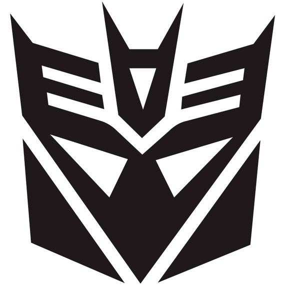 Transformers Decepticon Megatron decal Sticker flat black w/ Gloss ...
