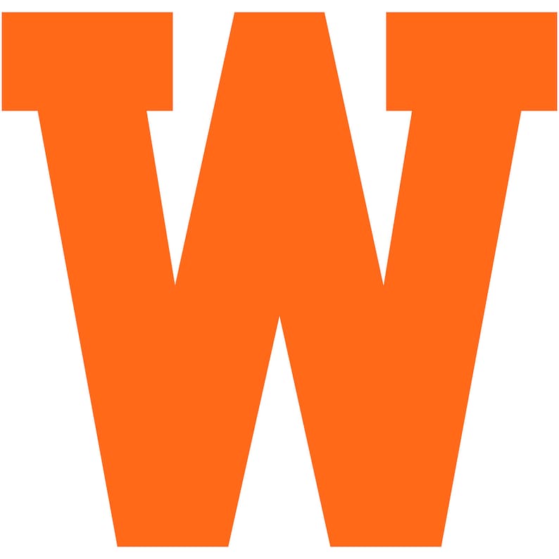 Varsity Letter W Decal Sticker Vinyl Window Laptop College Athletic ...