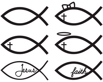 Jesus Fish Script Vinyl Decal Car Truck Window Bumper Sticker | Etsy