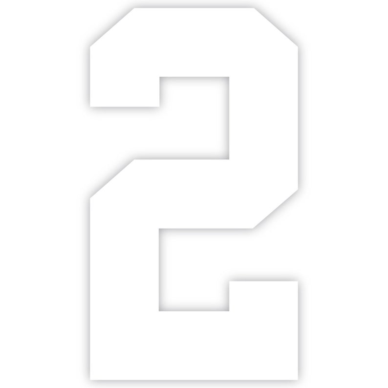 Varsity Number 2 Decal Sticker Vinyl Window Laptop College Athletic ...