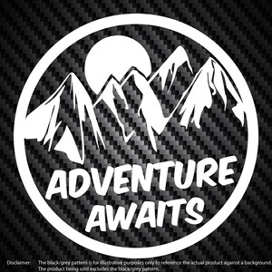 Adventure Awaits Circle Logo Vinyl Decal Car Window Bumper Sticker ...