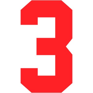 Varsity Number 3 Decal Sticker Vinyl Window Laptop College Athletic ...