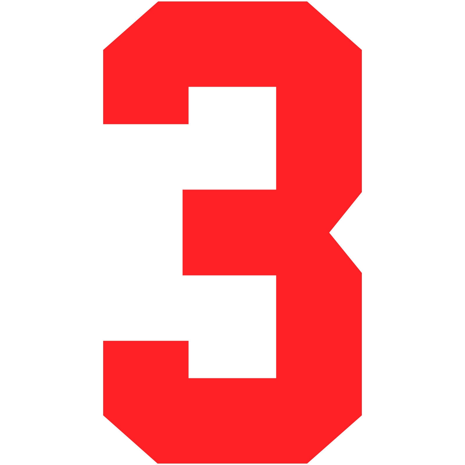 Varsity Number 3 Decal Sticker Vinyl Window Laptop College | Etsy