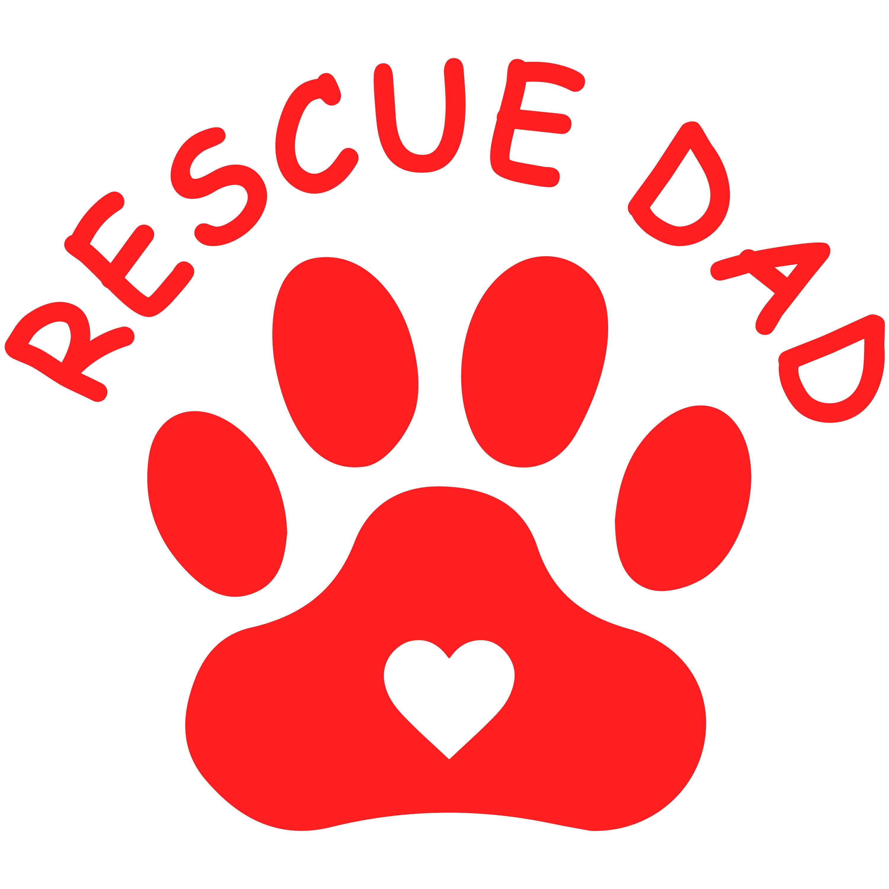 Rescue Dad Paw Decal Car Window Bumper Sticker Adopt Dog Puppy | Etsy