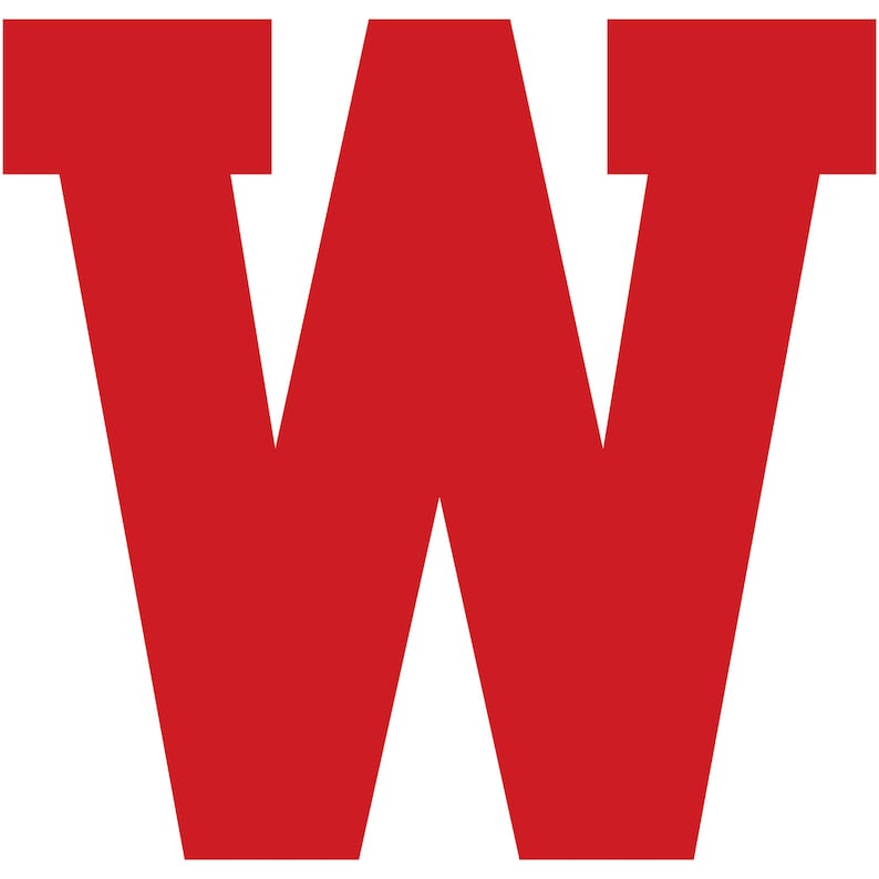 Varsity Letter W Decal Sticker Vinyl Window Laptop College Athletic ...