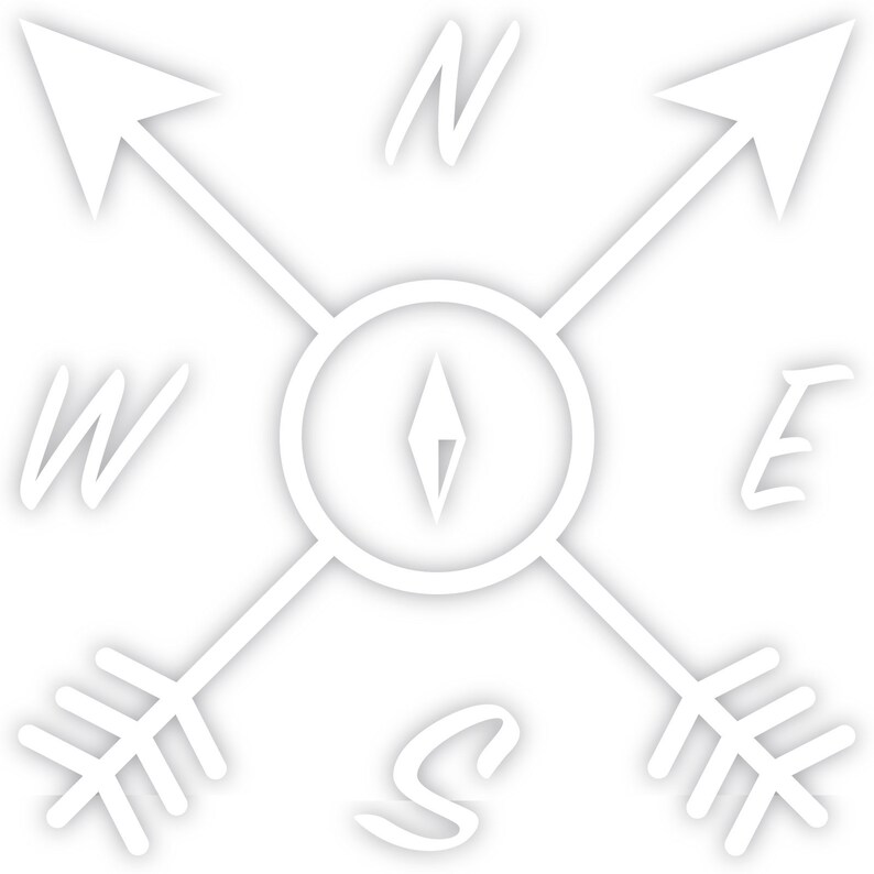 Feather Arrow Compass Vinyl Decal Car Window Bumper Sticker - Etsy