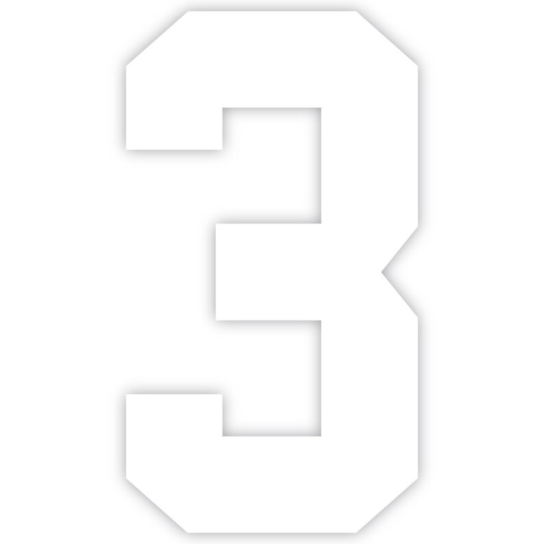 Varsity Number 3 Decal Sticker Vinyl Window Laptop College - Etsy