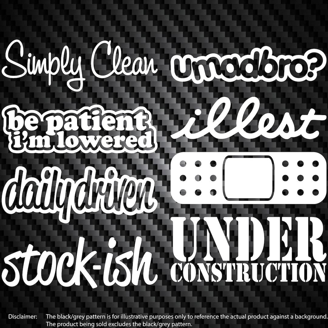 JDM Vinyl Decals Stickers 8 Pack Illest Fatlace Fresh Hella Flush ...