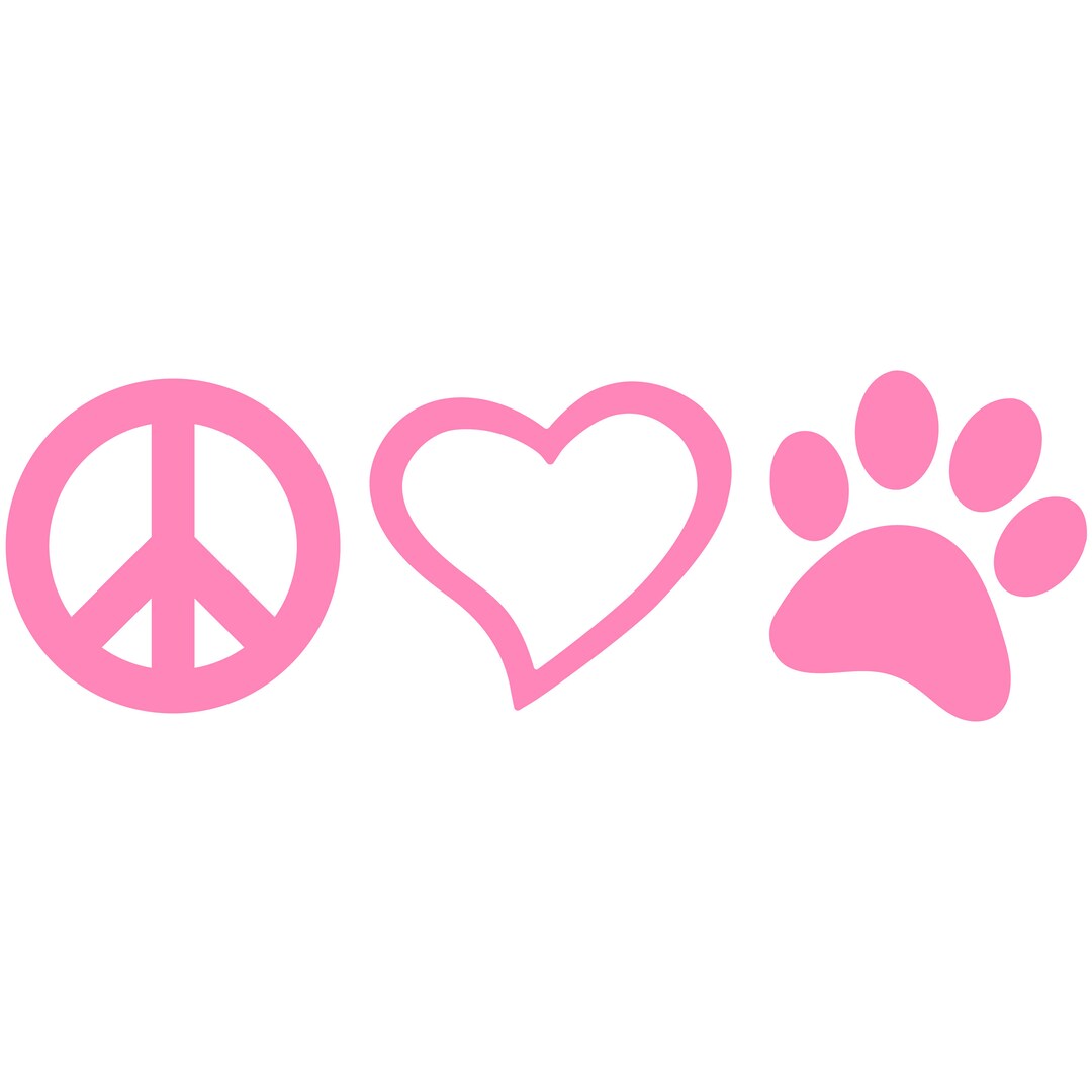 Peace Love Paw Vinyl Decal Car Window Bumper Sticker Dog Puppy Cat ...