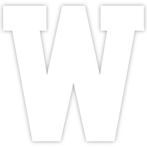 Varsity Letter W Decal Sticker Vinyl Window Laptop College Athletic ...