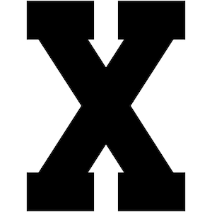 Varsity Letter X Decal Sticker Vinyl Window Laptop College Athletic ...