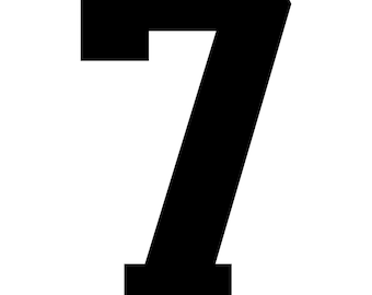 Varsity Number 7 Decal Sticker Vinyl Window Laptop College Athletic ...