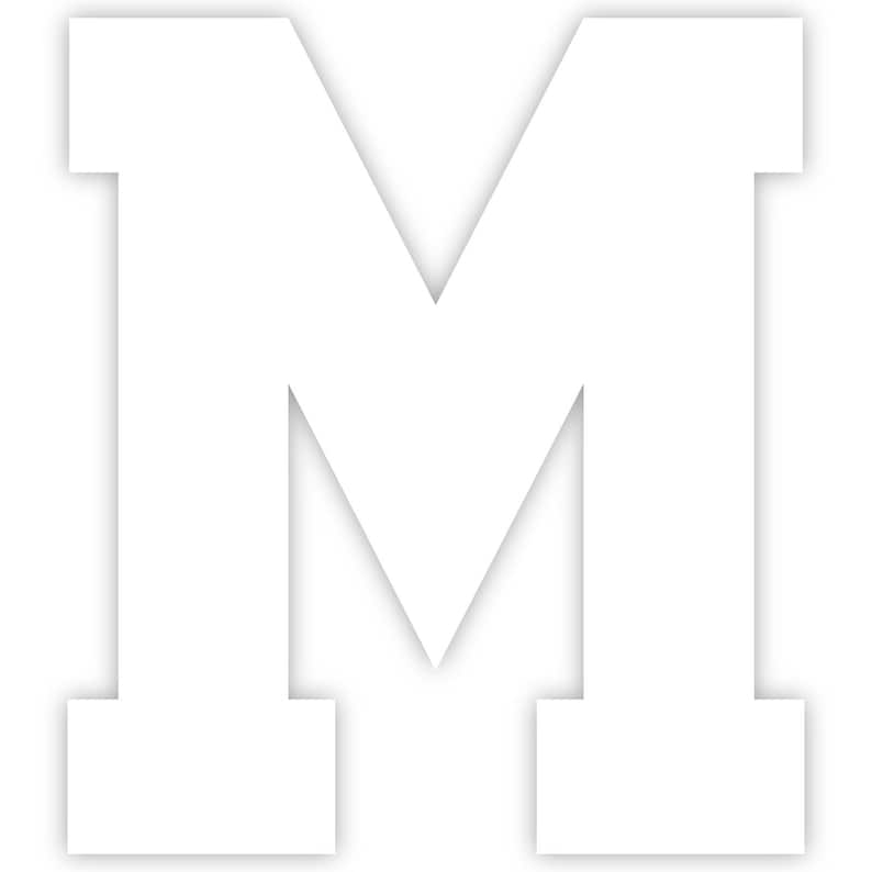 Varsity Letter M Decal Sticker Vinyl Window Laptop College | Etsy