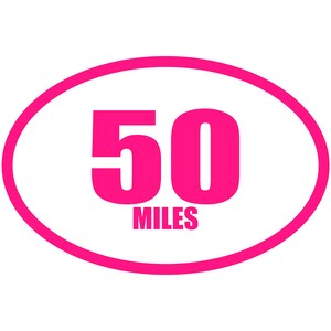 50 Miles Full Marathon Ultramarathon Euro Oval Running Vinyl Decal Car ...