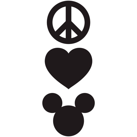 Peace Love Mickey Vertical Vinyl Decal Car Window Bumper - Etsy