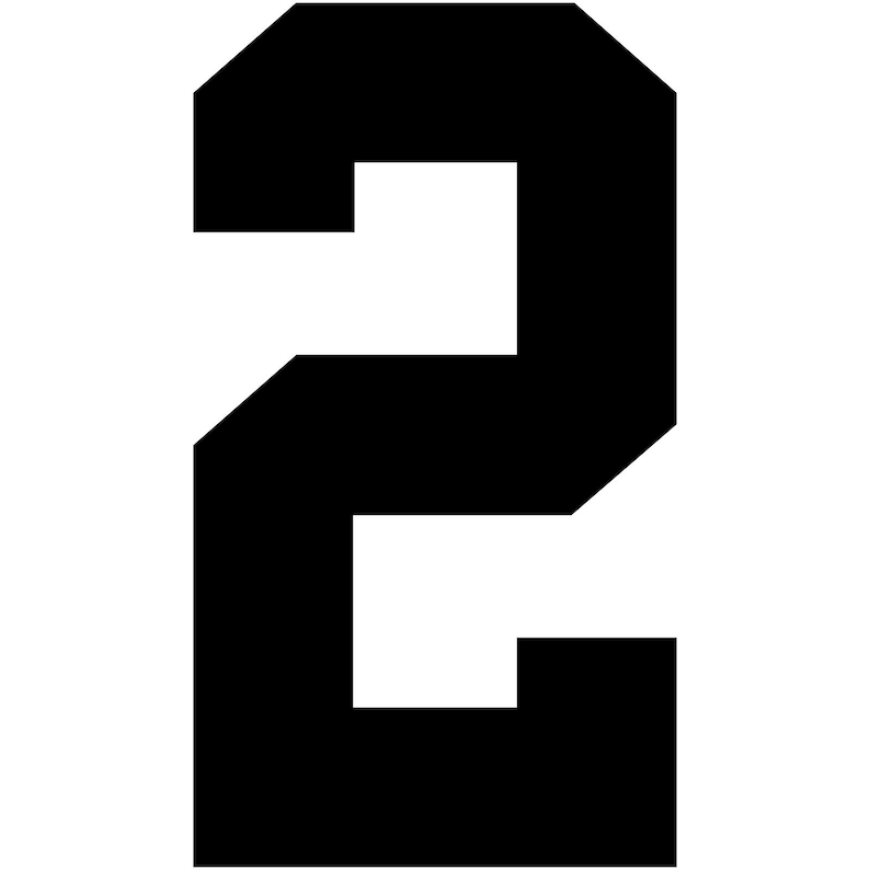 Varsity Number 2 Decal Sticker Vinyl Window Laptop College Athletic ...