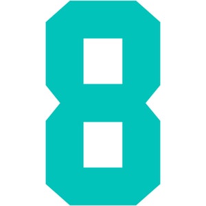 Varsity Number 8 Decal Sticker Vinyl Window Laptop College Athletic ...