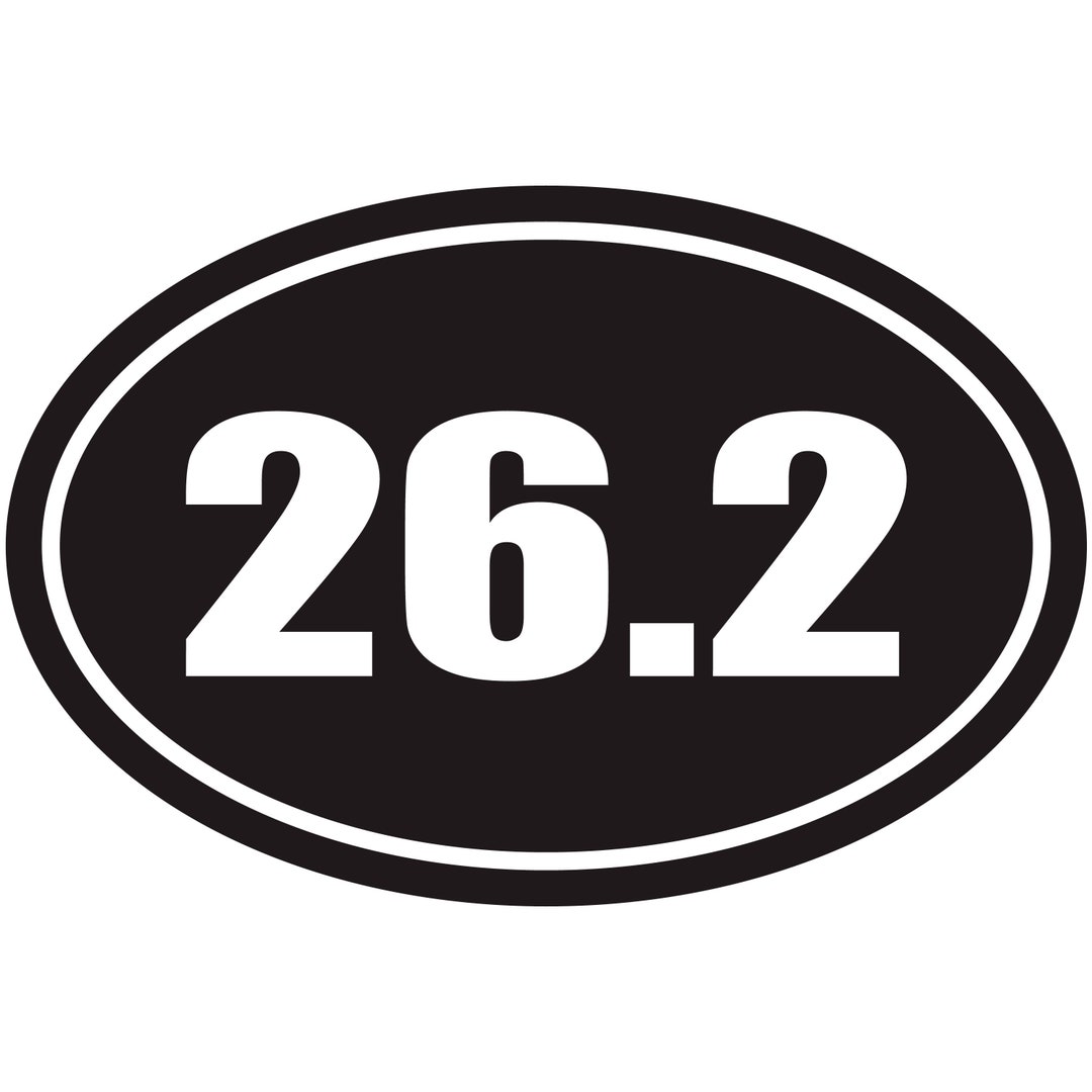 26.2 Miles Full Marathon Euro Oval Running Vinyl Decal Car Window ...