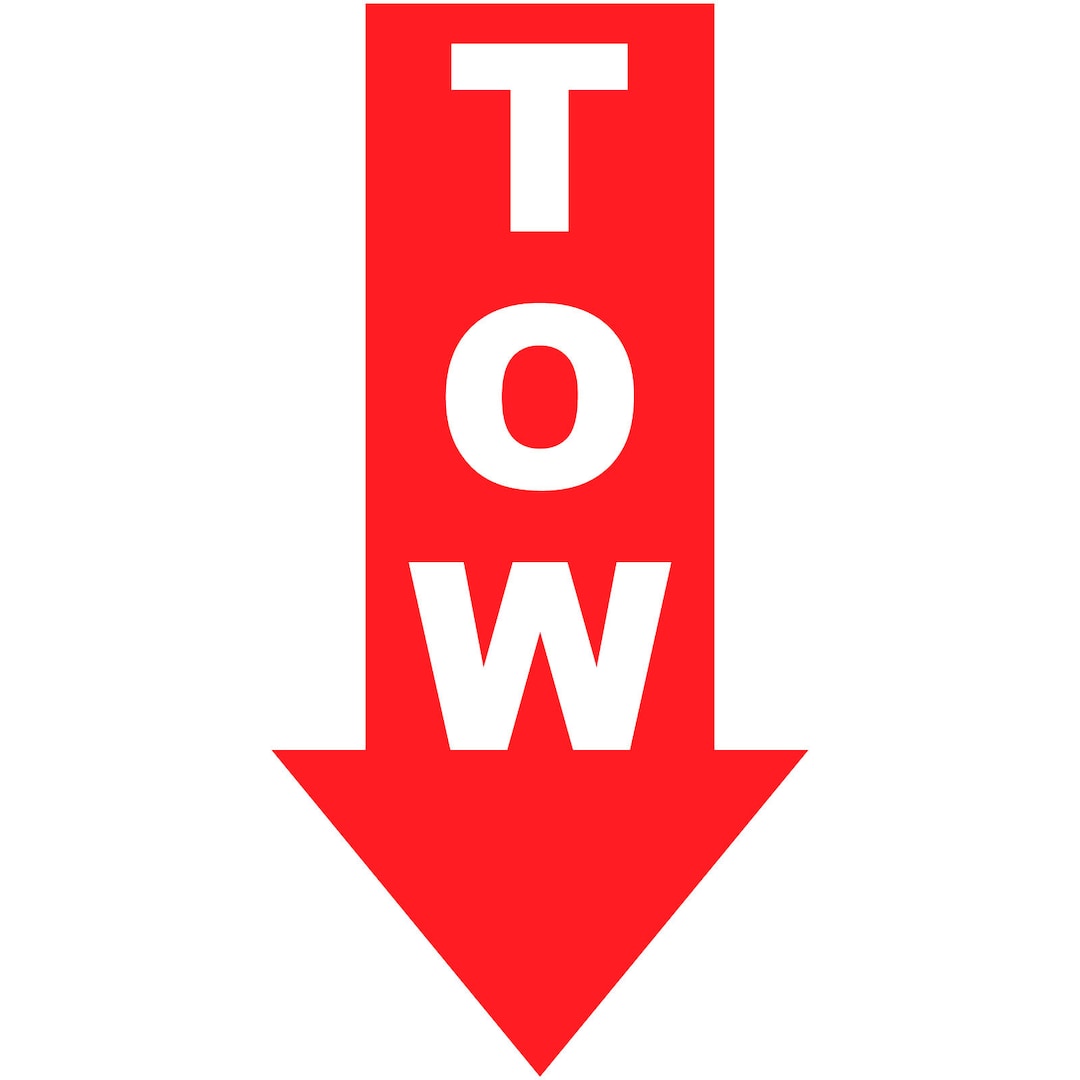 Tow Hook Arrow Down Vinyl Decal Car Window Bumper Sticker Euro JDM Race ...