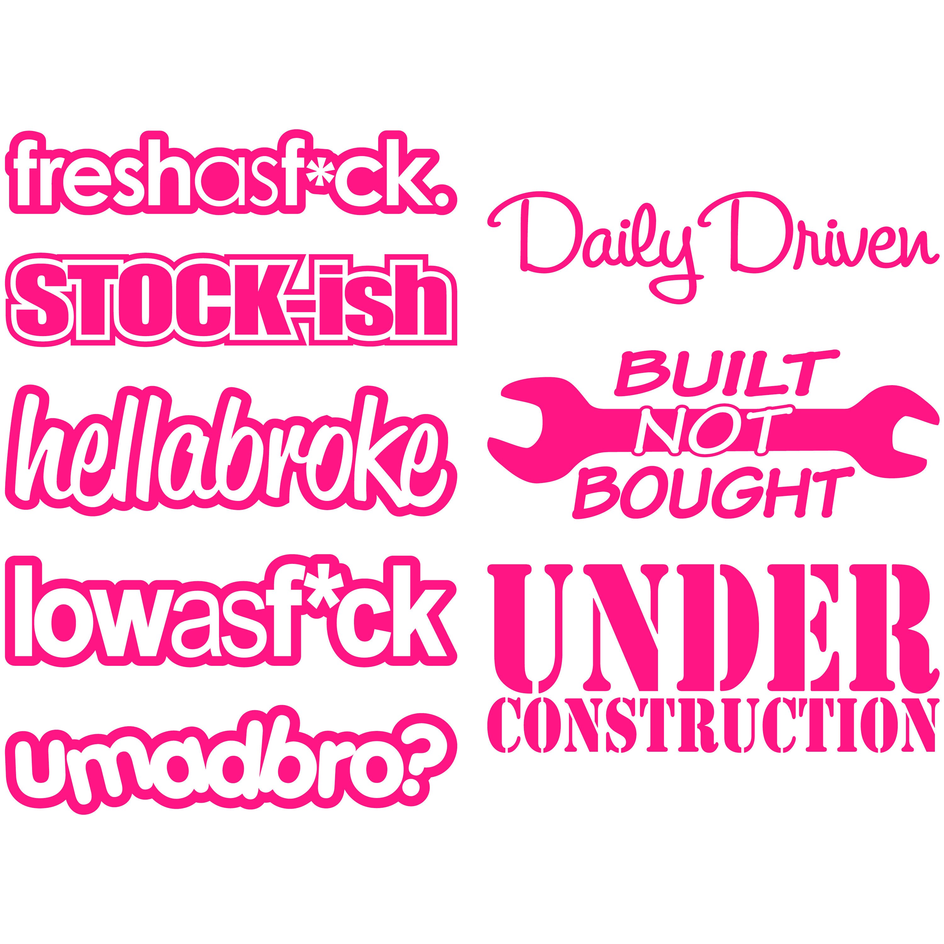 JDM Vinyl Decals Stickers 8 Pack Illest Fatlace Fresh Hella - Etsy