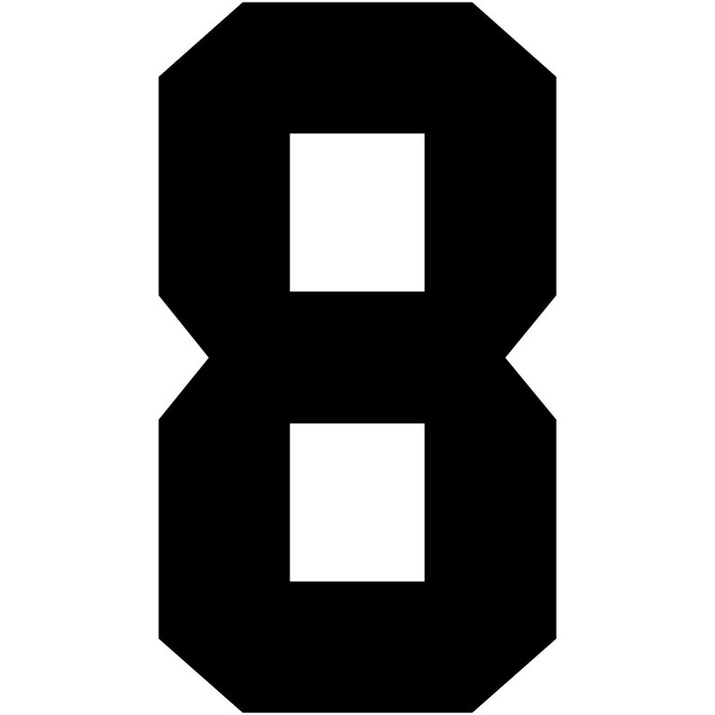 Varsity Number 8 Decal Sticker Vinyl Window Laptop College - Etsy