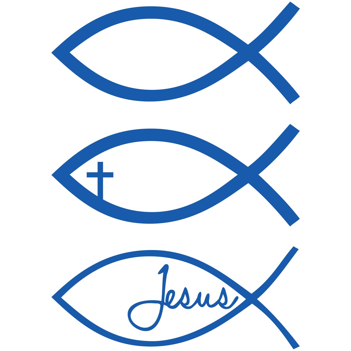 Jesus Fish 3 Pack Vinyl Decal Car Truck Window Bumper Sticker Select ...