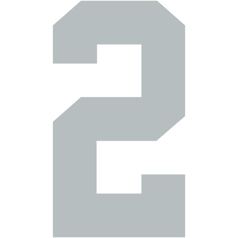 Varsity Number 2 Decal Sticker Vinyl Window Laptop College Athletic ...
