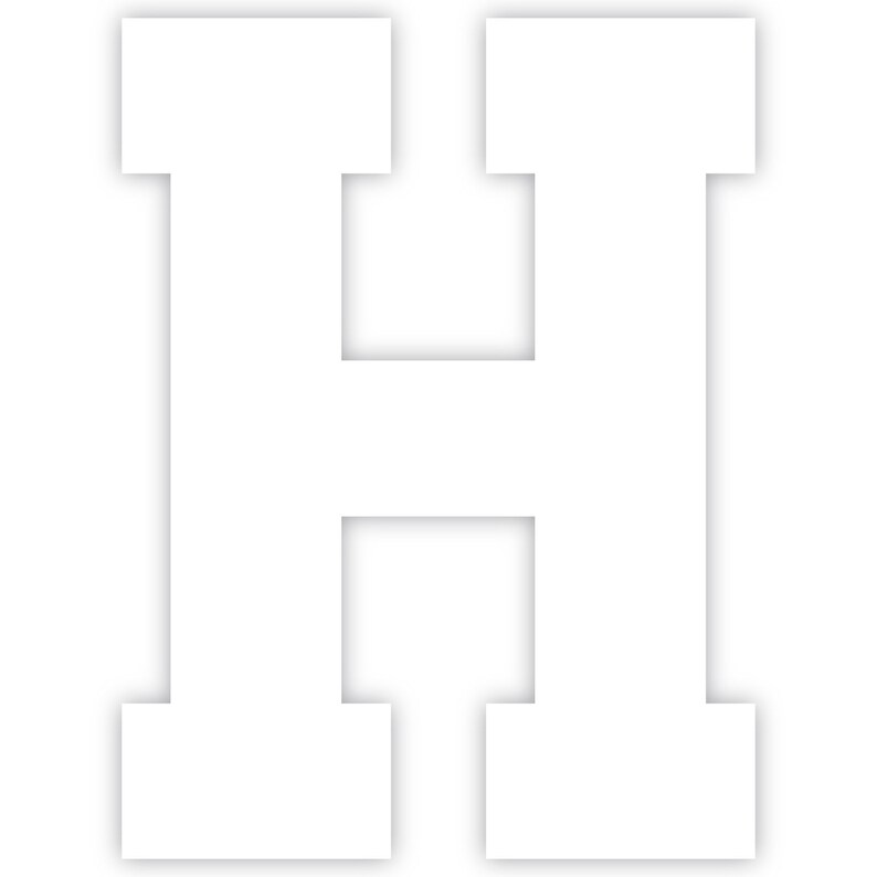 Varsity Letter H Decal Sticker Vinyl Window Laptop College Athletic ...