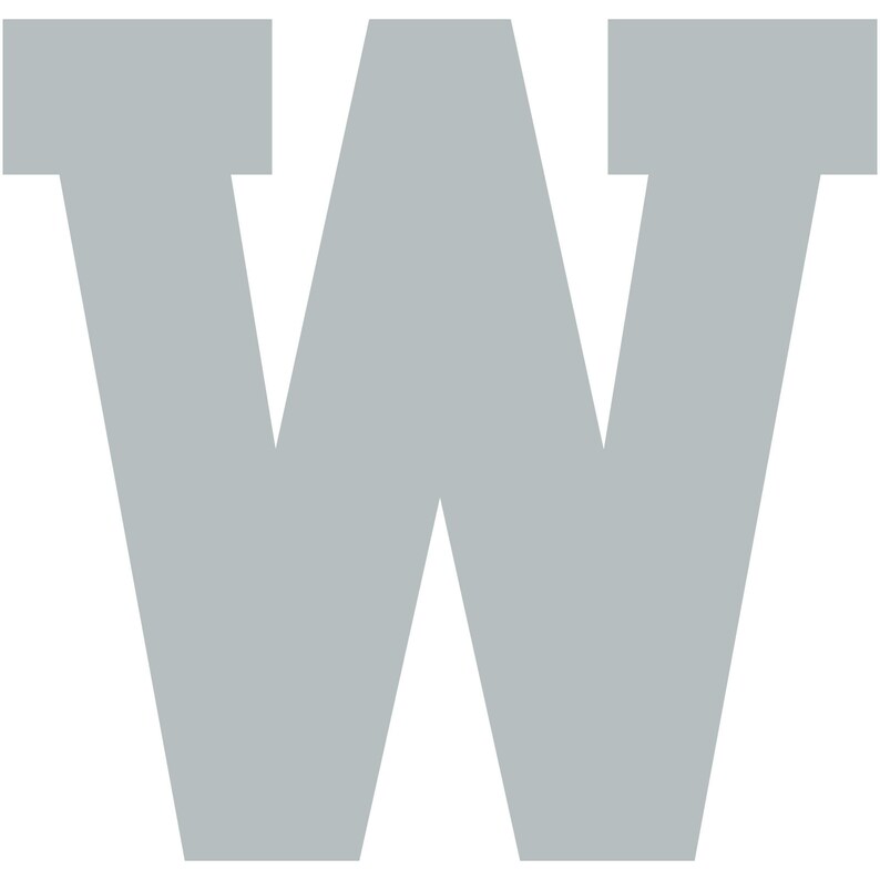 Varsity Letter W Decal Sticker Vinyl Window Laptop College | Etsy