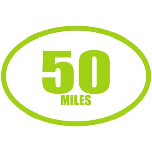 50 Miles Full Marathon Ultramarathon Euro Oval Running Vinyl Decal Car ...