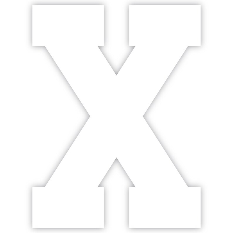 Varsity Letter X Decal Sticker Vinyl Window Laptop College | Etsy