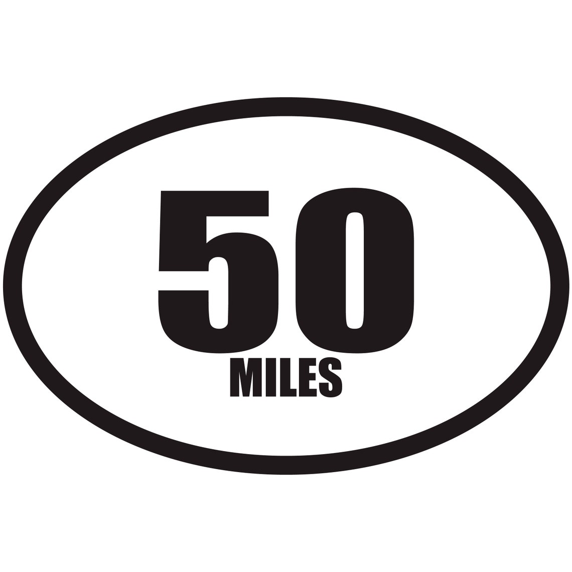 50 Miles Full Marathon Ultramarathon Euro Oval Running Vinyl - Etsy