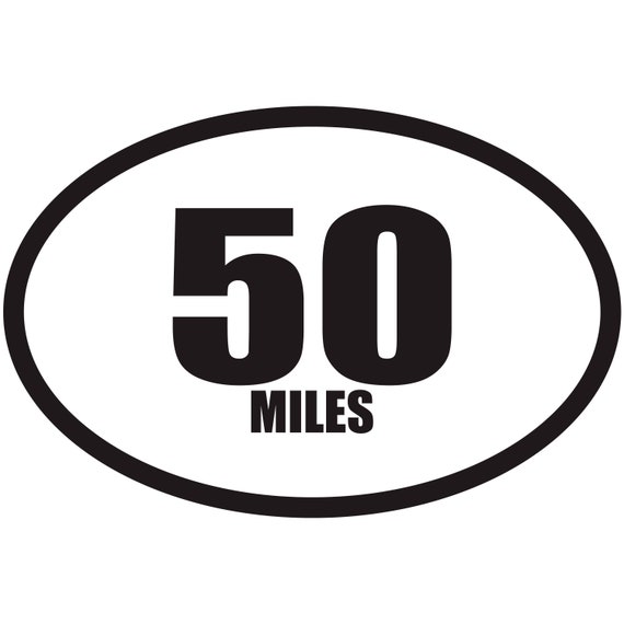 50 Miles Full Marathon Ultramarathon Euro Oval Running Vinyl - Etsy