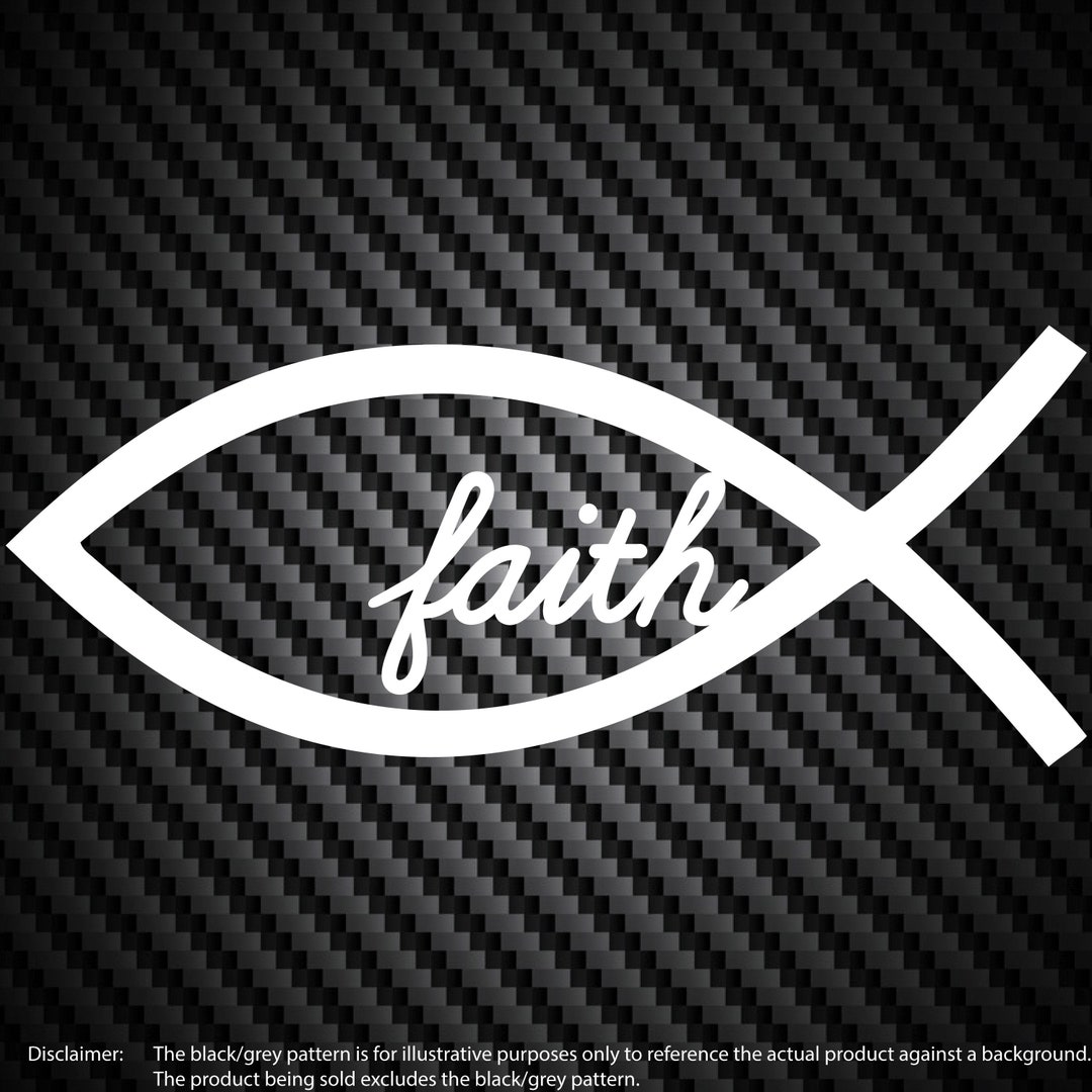 Jesus Fish Faith Vinyl Decal Car Truck Window Bumper Sticker (2x ...