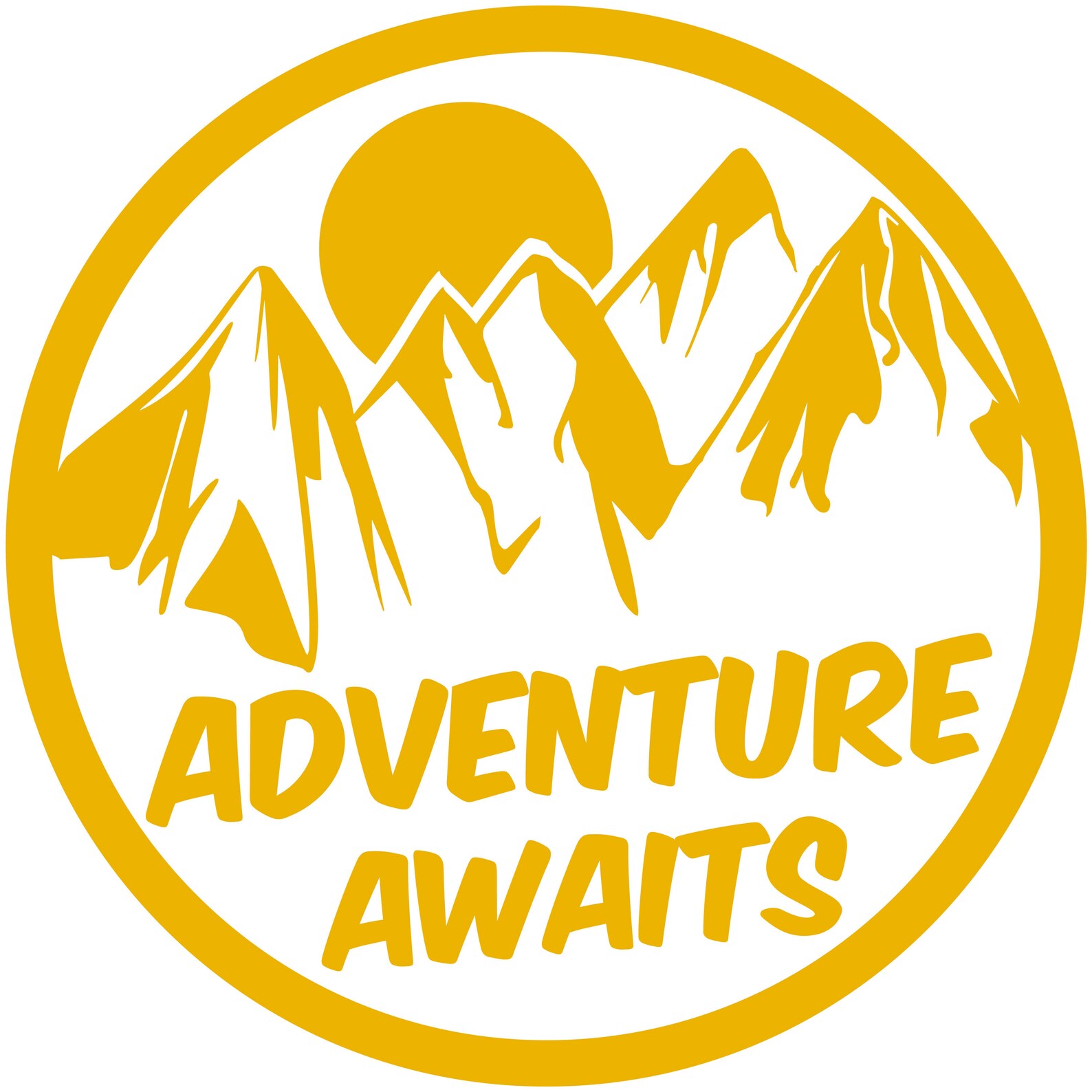 Adventure Awaits Circle Logo Vinyl Decal Car Window Bumper | Etsy