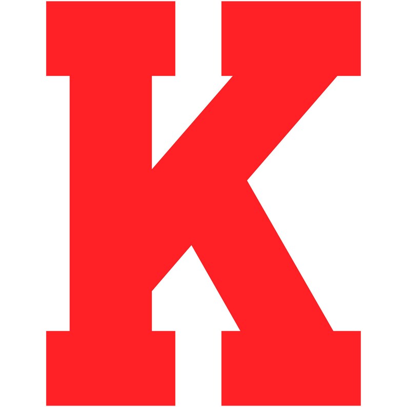 Varsity Letter K Decal Sticker Vinyl Window Laptop College Athletic ...