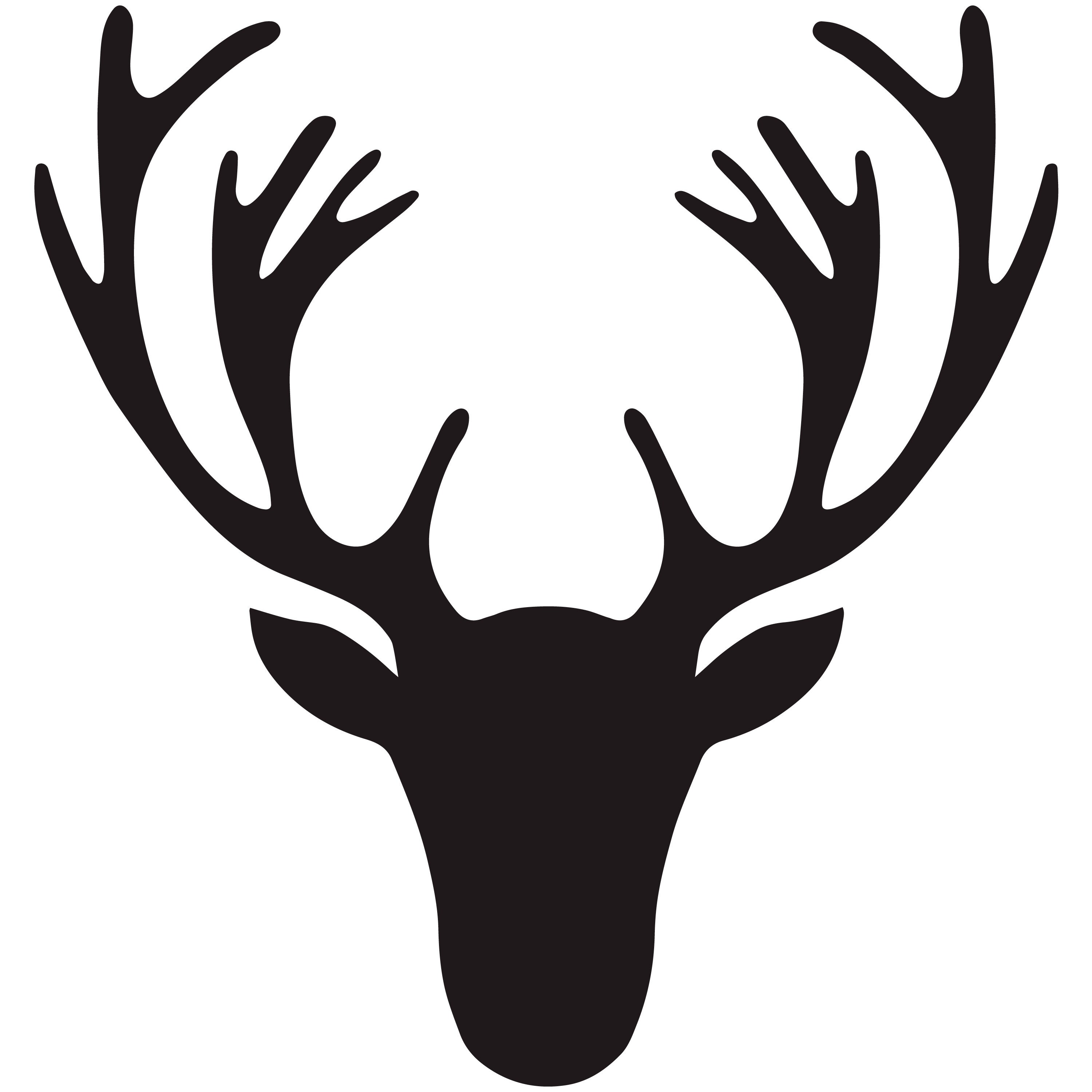 Deer Antler Head Logo Vinyl Decal Car Window Bumper Sticker | Etsy