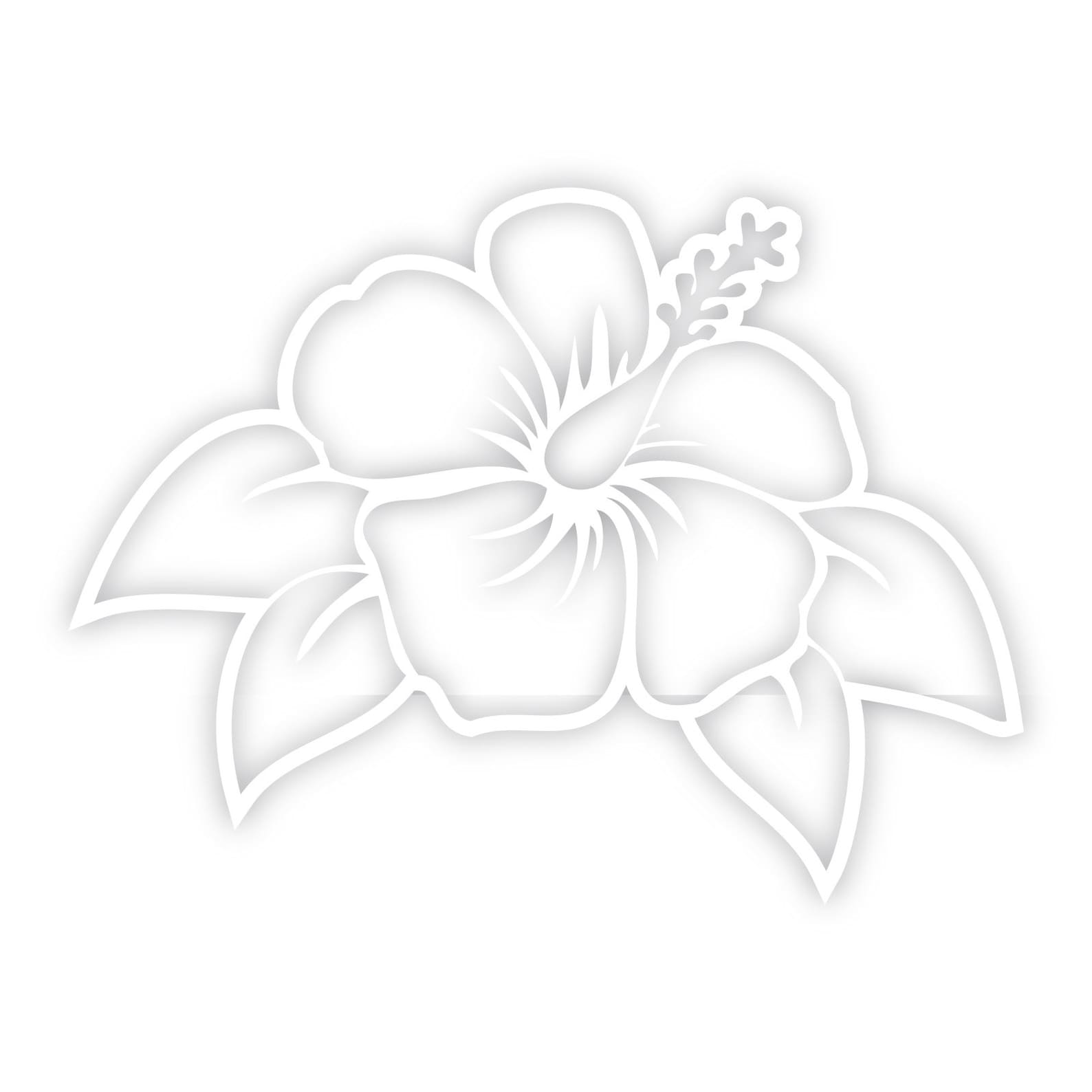 Hibiscus Flower Outlined Vinyl Decal Car Window Bumper Sticker - Etsy