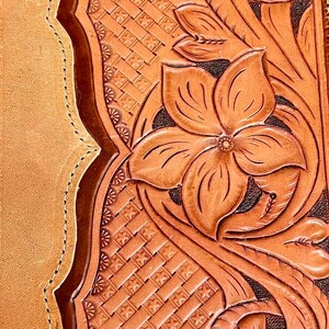 Hand Carved Leather Notebook Padfolio / Custom Leather Notebook - Etsy