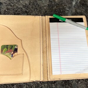 Hand Carved Leather Notebook Padfolio / Custom Leather Notebook - Etsy