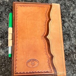 Hand Carved Leather Notebook Padfolio / Custom Leather Notebook - Etsy