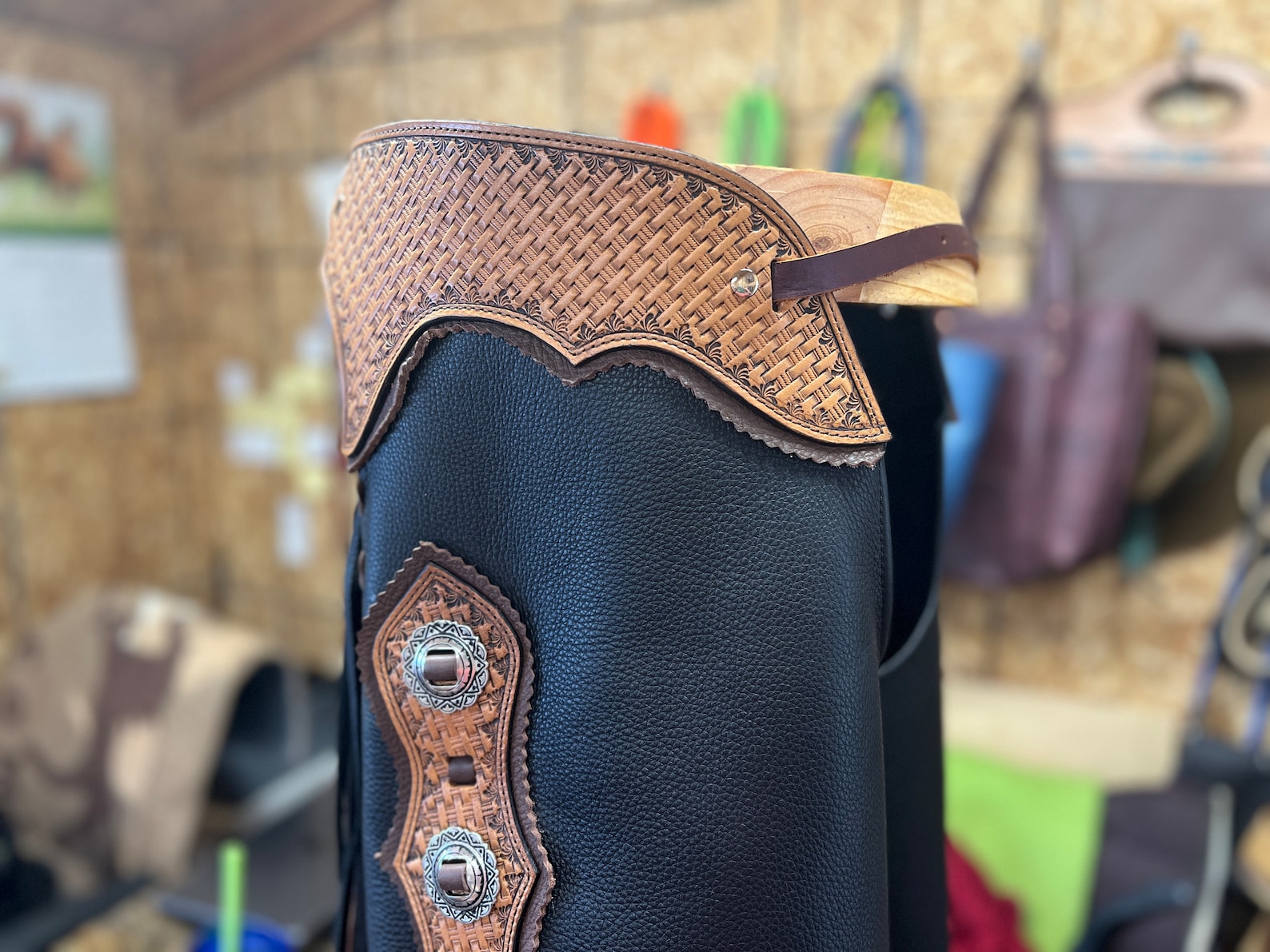 Womens Leather Western Chinks Chaps Charmitas Black Leather - Etsy