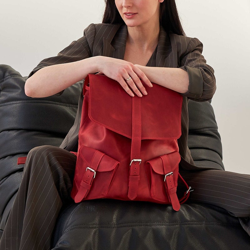 Leather Laptop Backpack Women - Etsy