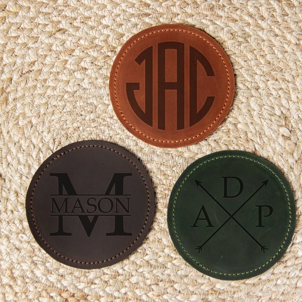 Custom Leather Coaster - Etsy UK