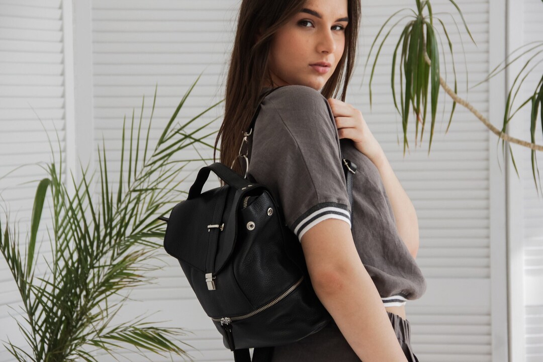 Small Leather Rucksack for Women, Handmade Leather Backpack, Women ...