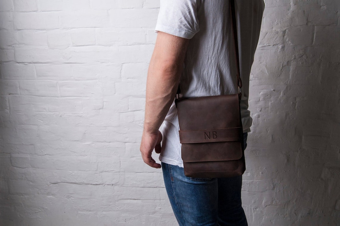Personalized Leather Mini Crossbody Bag,leather Satchel Bag Men ...