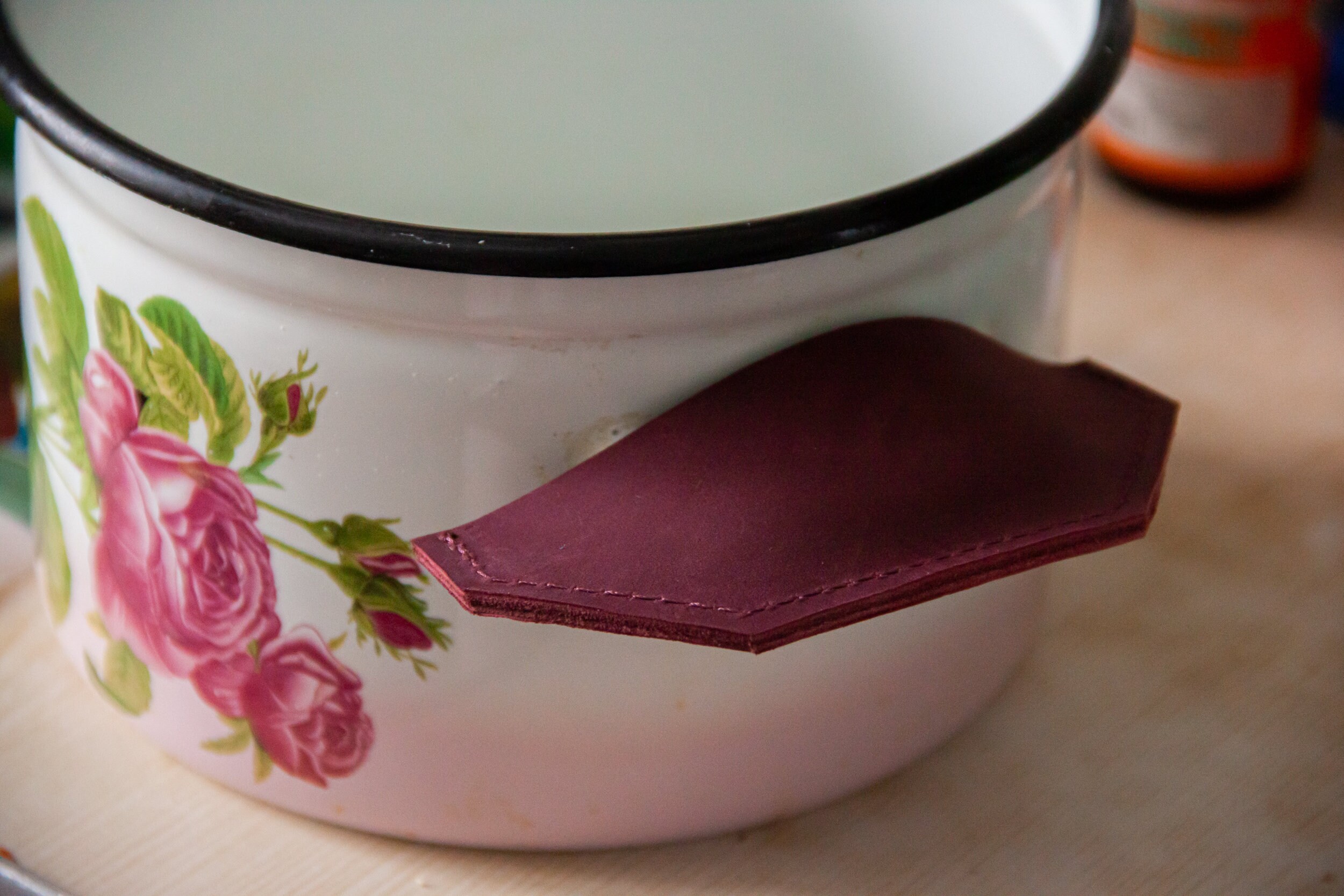 Pot Handle Cover,leather Pot Holder,leather Potholder,cast Iron Handle ...