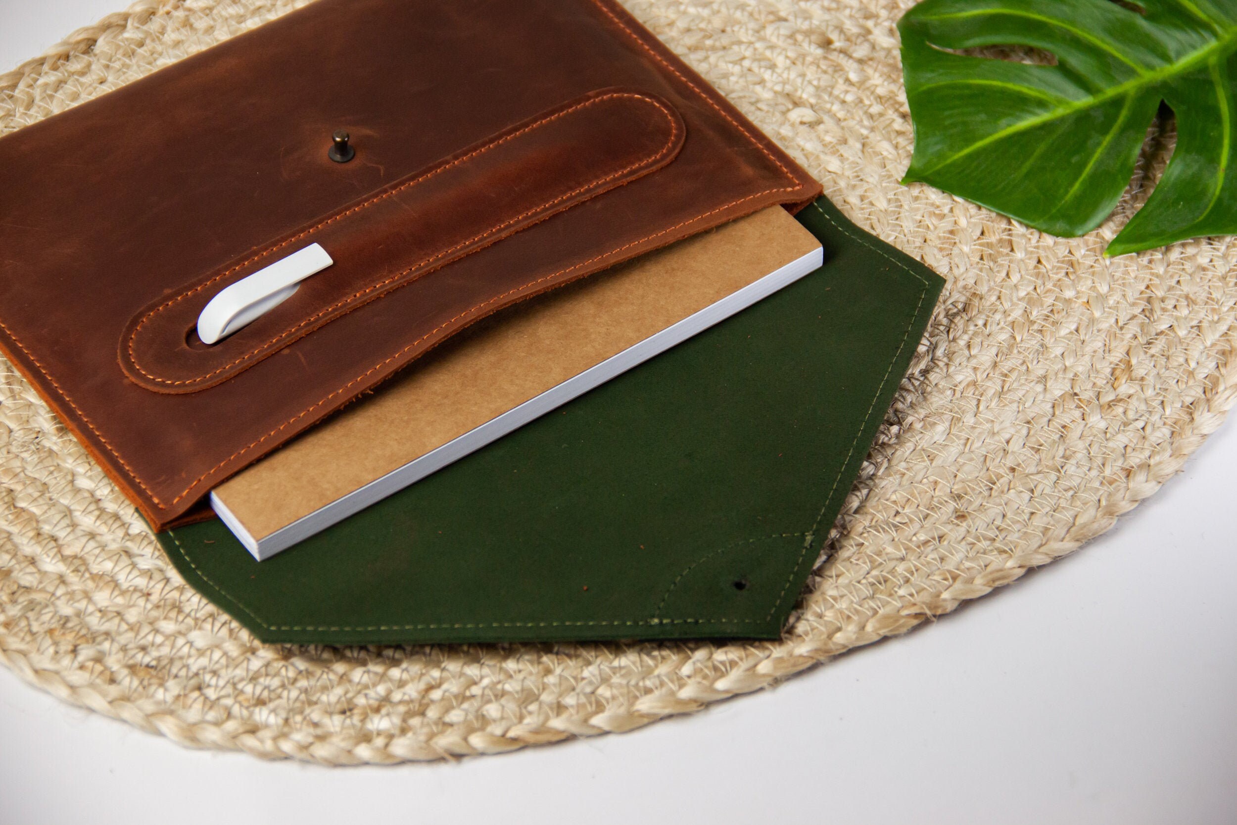 Leather Document Envelope, Handmade Leather Folder, Personalized ...