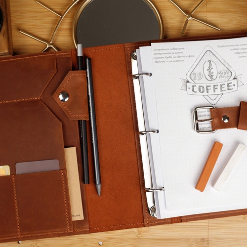 Personalized Size A5 Leather Refillable Planner Binder | Etsy