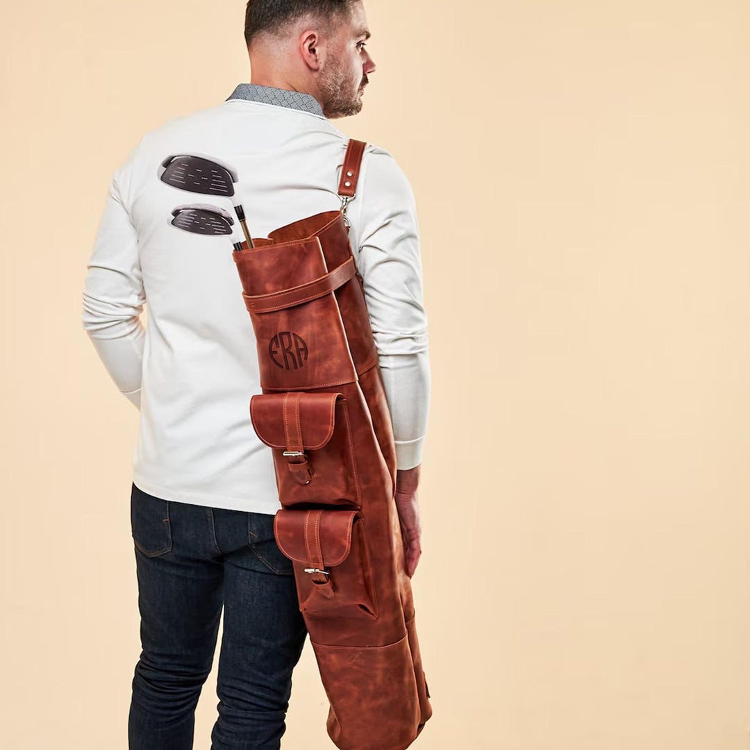 Personalized Golf Bag, Leather Golf Bag, Golf Club Bag, Custom Golf ...